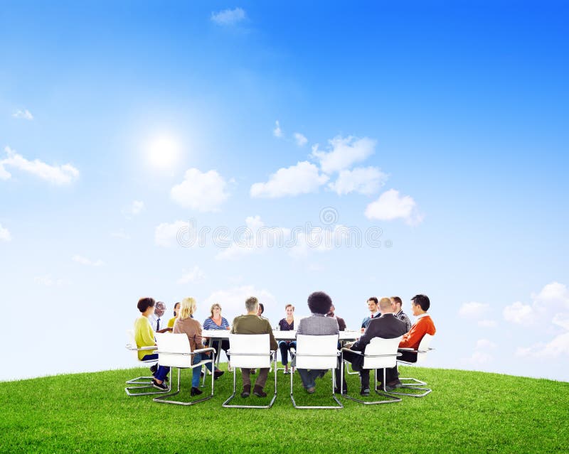 Group of People Around the Conference Table Stock Image - Image of ...