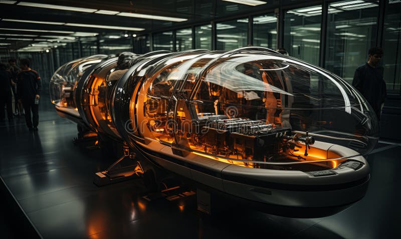 Group of People Around Large Machine Stock Image - Image of machine ...