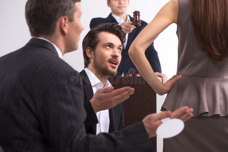 Group of People at Auction Making Decision. Stock Image - Image of ...