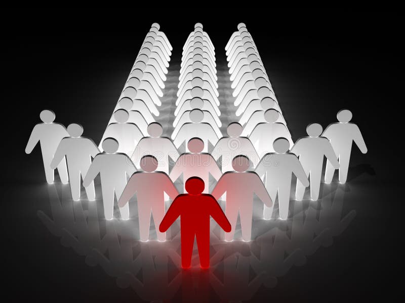 Group of People Being Led by a Leader Stock Illustration - Illustration ...
