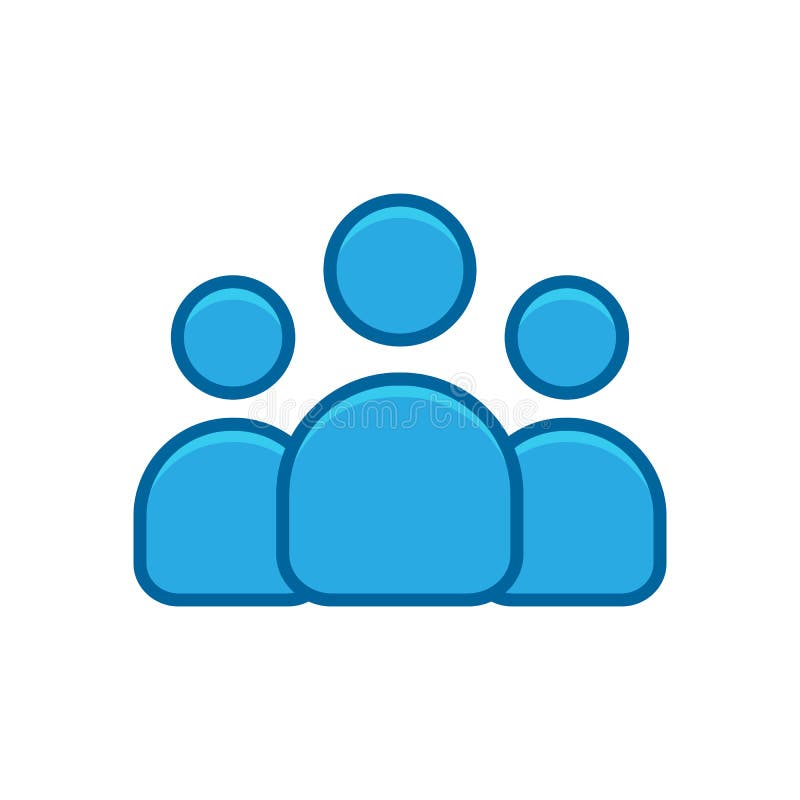 Group People Blue Flat Icon Stock Vector - Illustration of vector ...