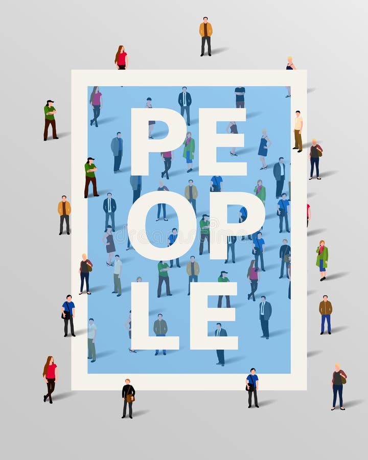 Group of People Border Design Elements. Vector Illustration Stock ...