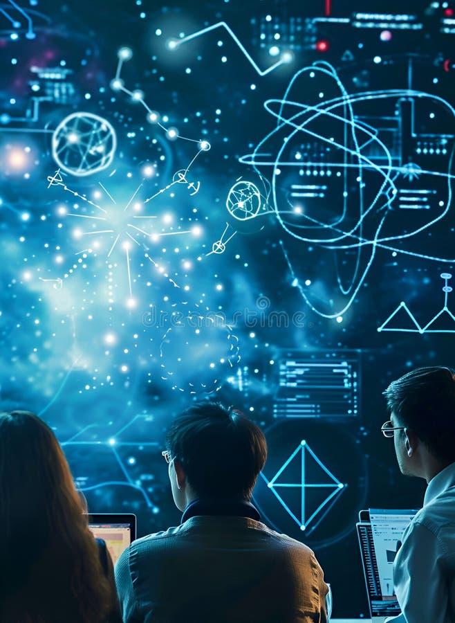 A Group of People during a Brainstorming Session, with Thought Bubbles ...