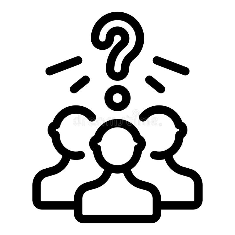 Group of People Thinking, Brainstorming with Question Mark Symbol Stock ...