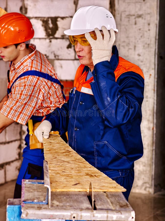 Group People Builder with Circular Saw Stock Image - Image of craftsman ...