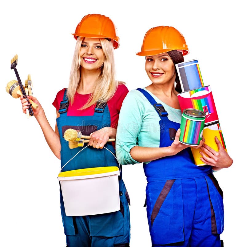 Group People Builder with Construction Tools. Stock Photo - Image of ...