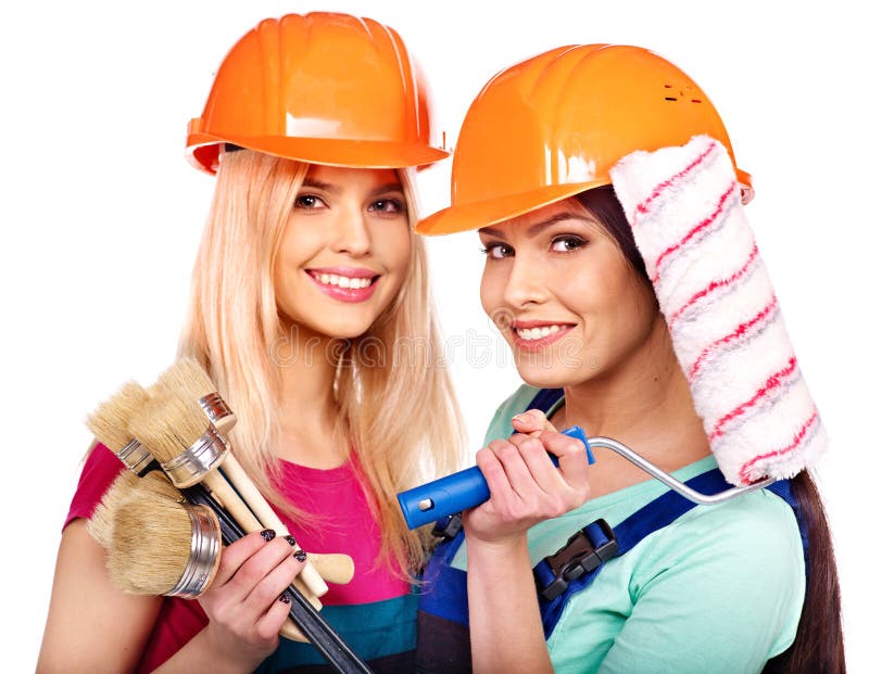 Group People Builder with Construction Tools. Stock Photo - Image of ...