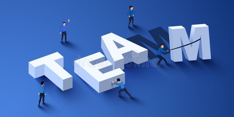Group of People Builds Team. Teamwork Concept Stock Vector ...