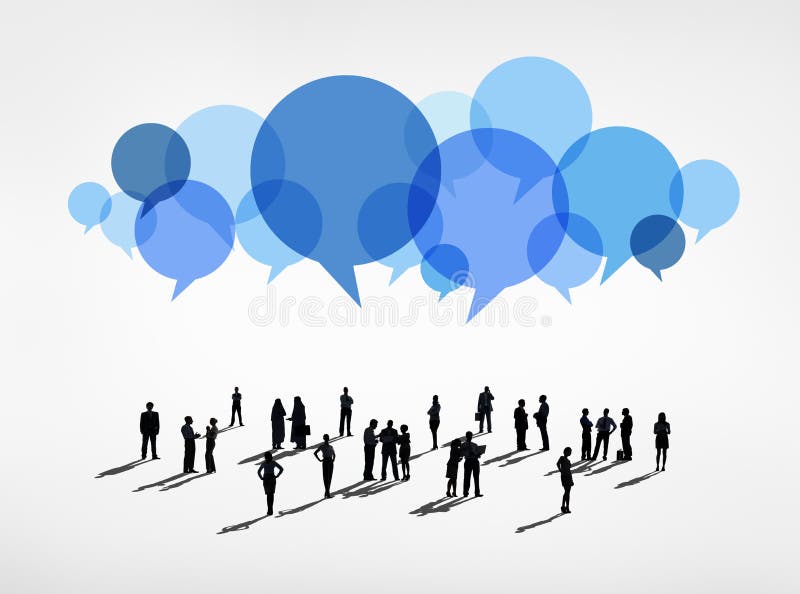 Group of People in Business Communications Stock Illustration ...