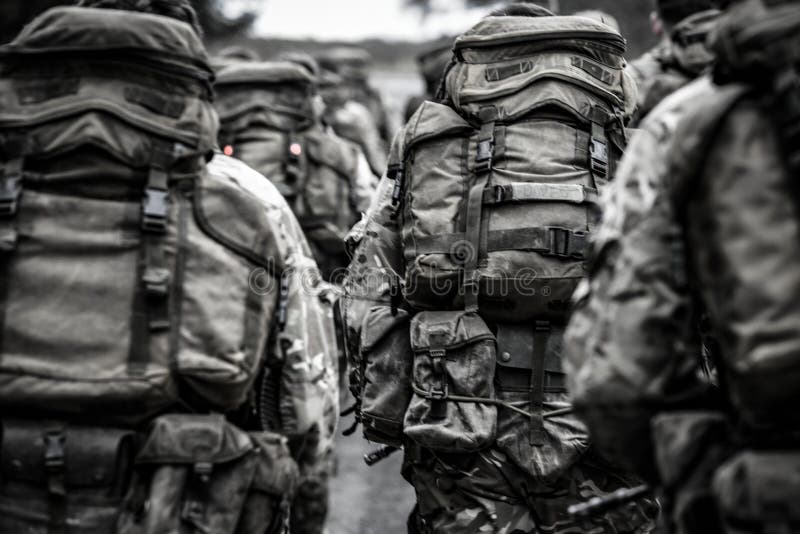 Group Of People With Camouflage Backpack Picture. Image: 110796315