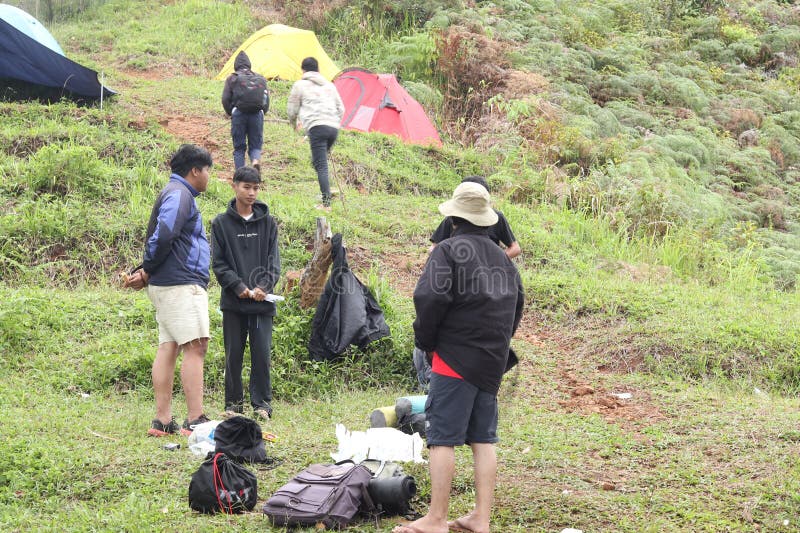 A Group of People Camping Together in Nature Editorial Photo - Image of ...