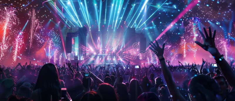 A Group of People are Celebrating with Confetti and Fireworks by AI ...