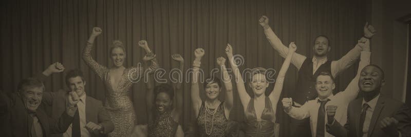 Group of People Celebrating with Joy at Event Stock Illustration ...