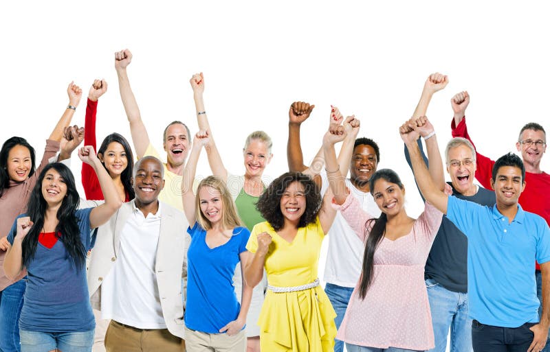 Group of People Celebrating Together Stock Image - Image of excitement ...