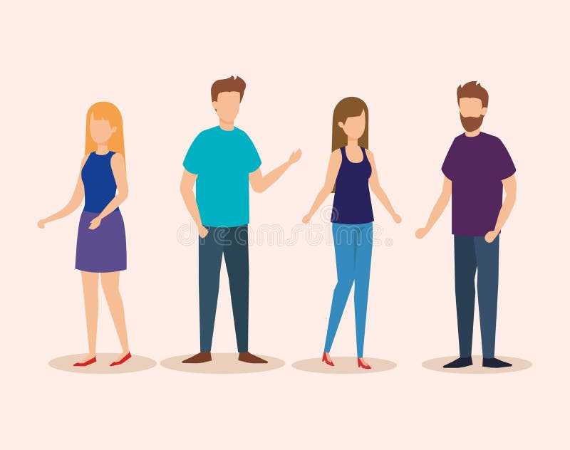 Group of people characters stock vector. Illustration of person - 141435136