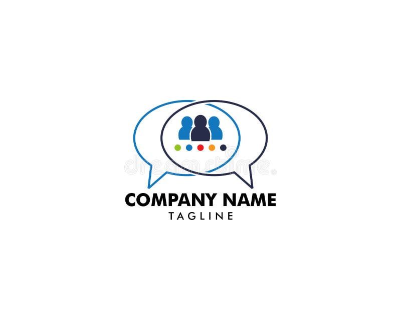 Group People Chat Logo Design Template Stock Vector - Illustration of ...