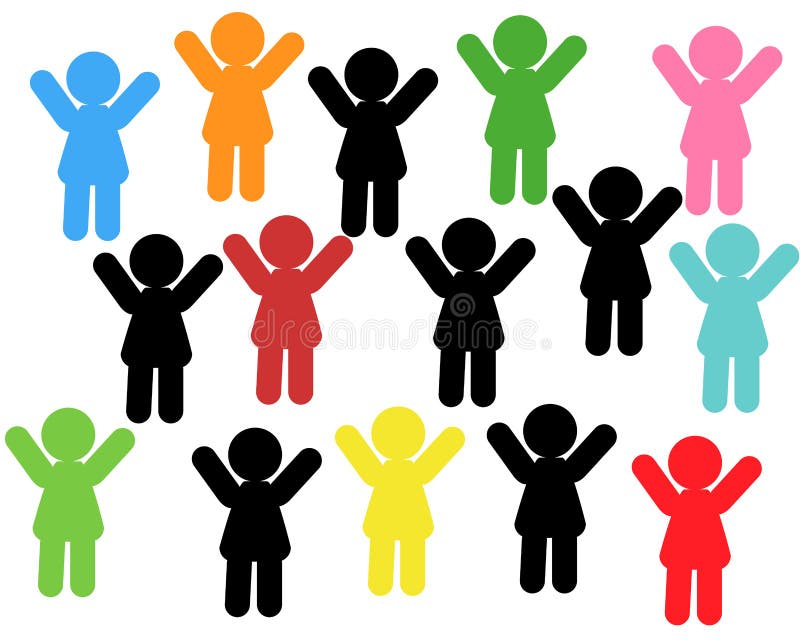 Group of People Cheering Euphorically Stock Vector - Illustration of ...