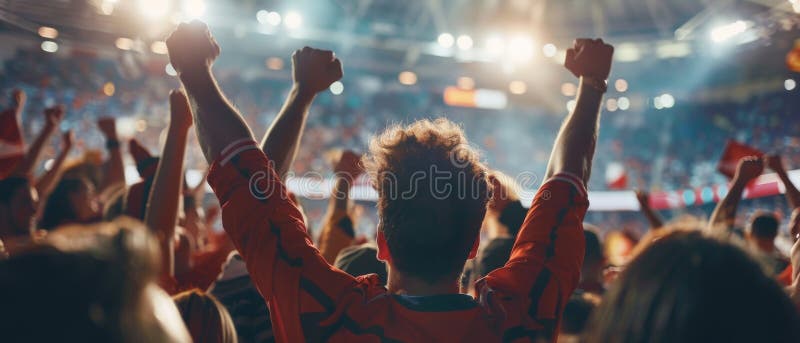 A Group of People Cheering at a Sporting Event, Their Energy and ...