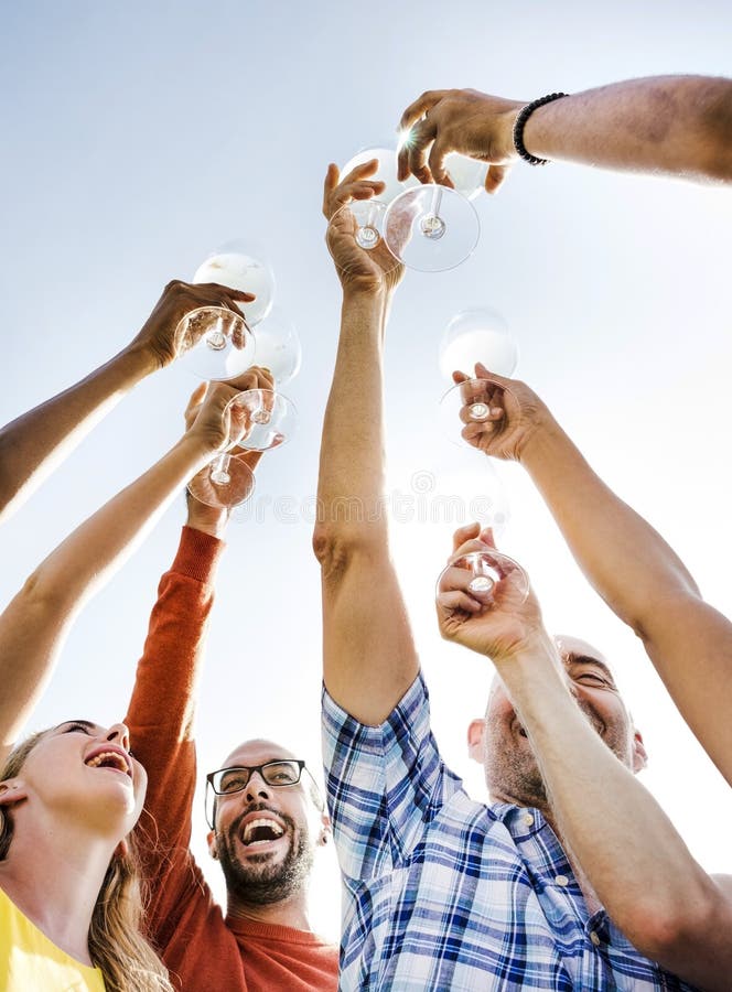 Group of People Cheers Concept Stock Image - Image of people, drinks ...