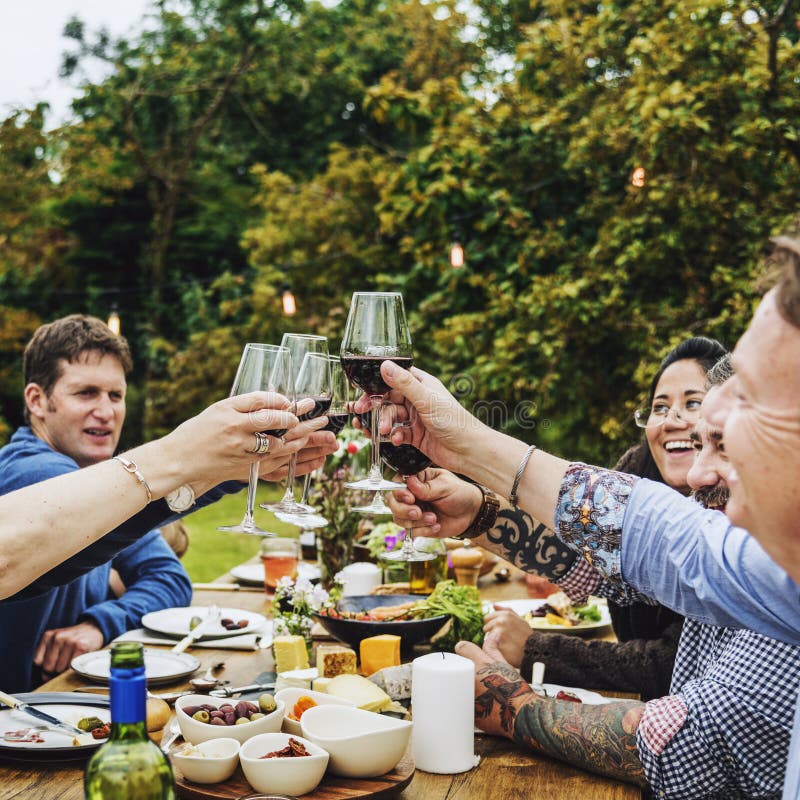 People Cheers Celebration Toast Happiness Togetherness Concept Stock ...