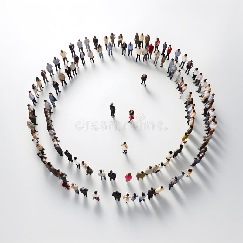 Group of People in a Circle, Team Concept Stock Illustration ...