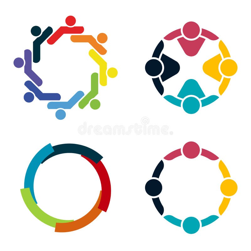 Group of People in a Circle.Teamwork Meeting.people are Meeting in the ...