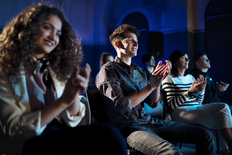 Group of People Clapping while Listening To Presentation at Conference ...