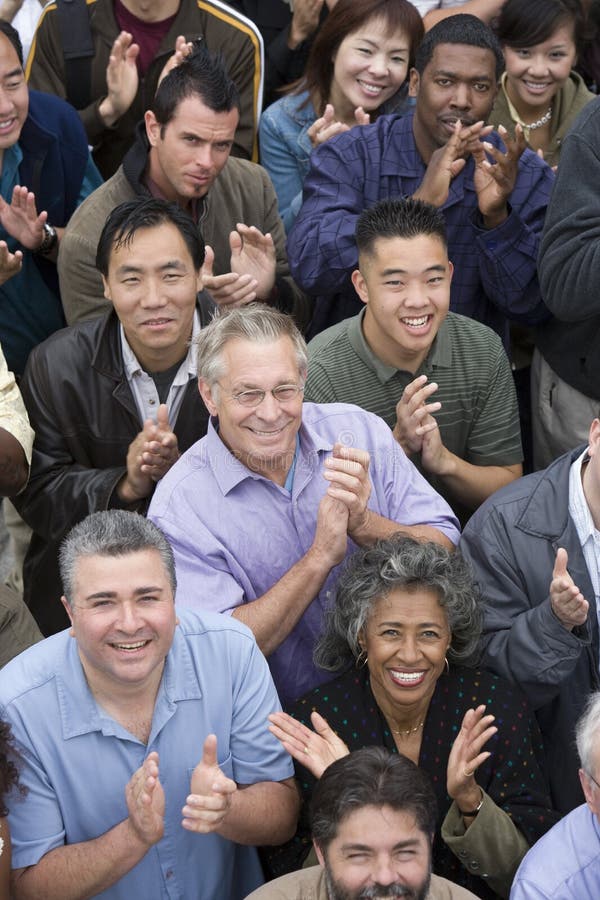 Group of People Clapping Together Stock Image - Image of senior ...