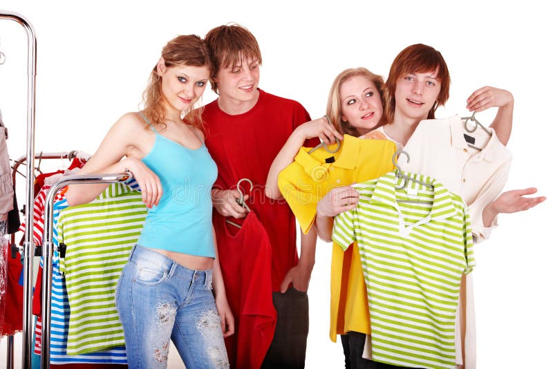 Group People in Clothing Shop. Stock Photo - Image of garment, sale ...