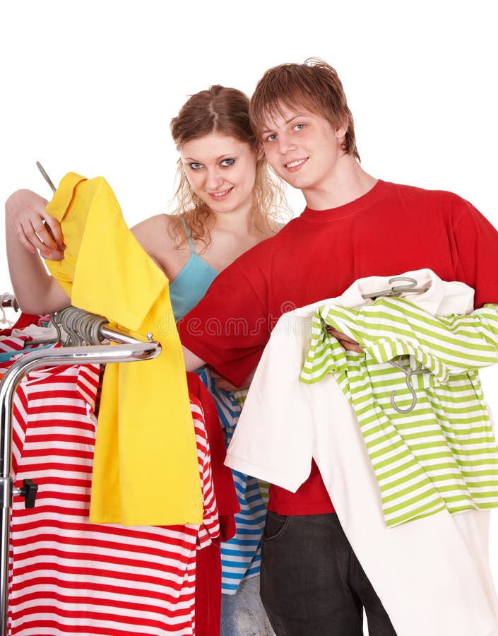 Group People in Clothing Shop. Stock Photo - Image of flirting, fashion ...