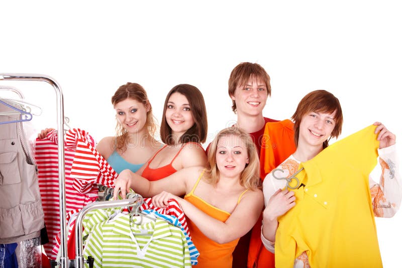 Group People in Clothing Shop. Stock Photo - Image of shop, people ...