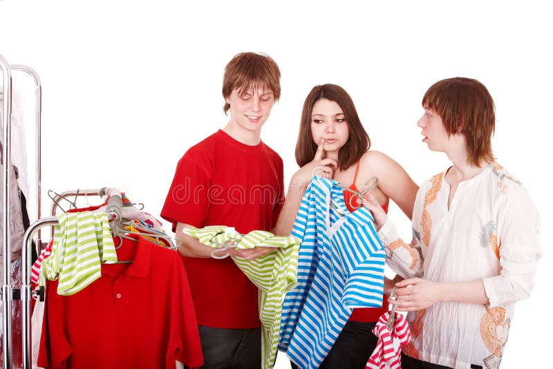 Group People in Clothing Shop. Stock Photo - Image of merchandise ...