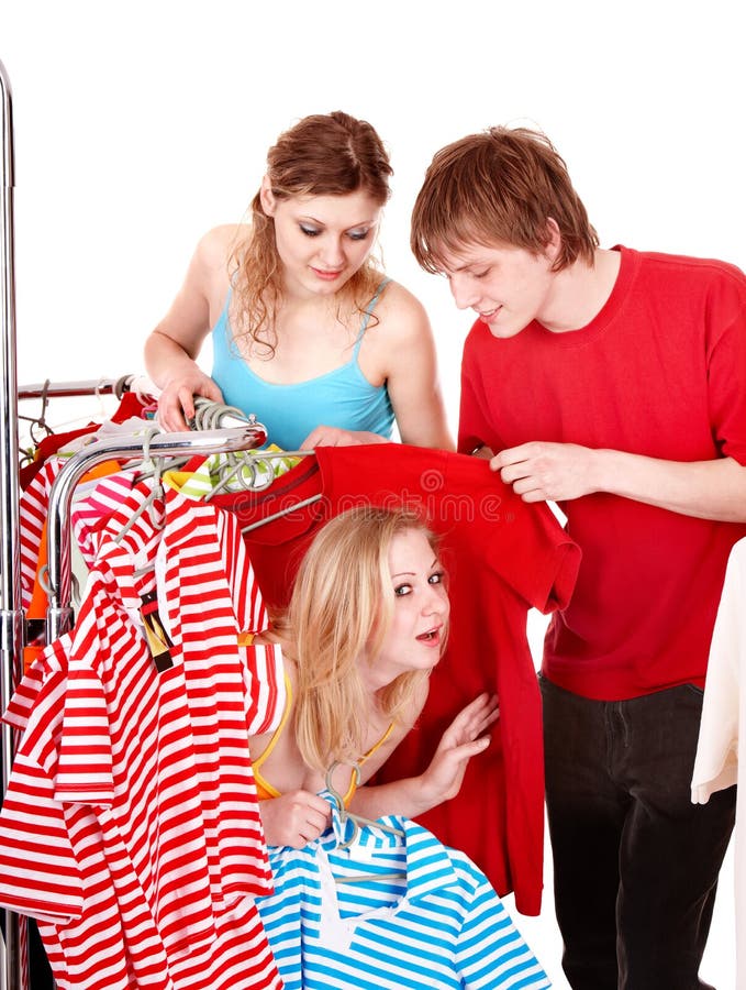 Group People in Clothing Shop. Stock Photo - Image of consumerism ...