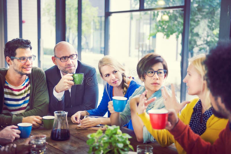 Group of People on Coffee Break Stock Image - Image of break ...