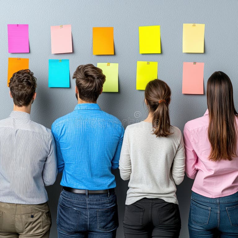 A Group of People Collaborating and Brainstorming Ideas Using Colorful ...