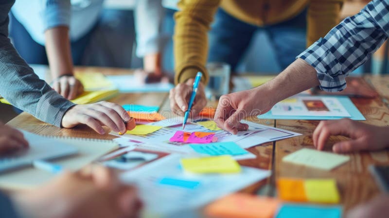 A Group of People Collaborating on a Creative Project Stock ...