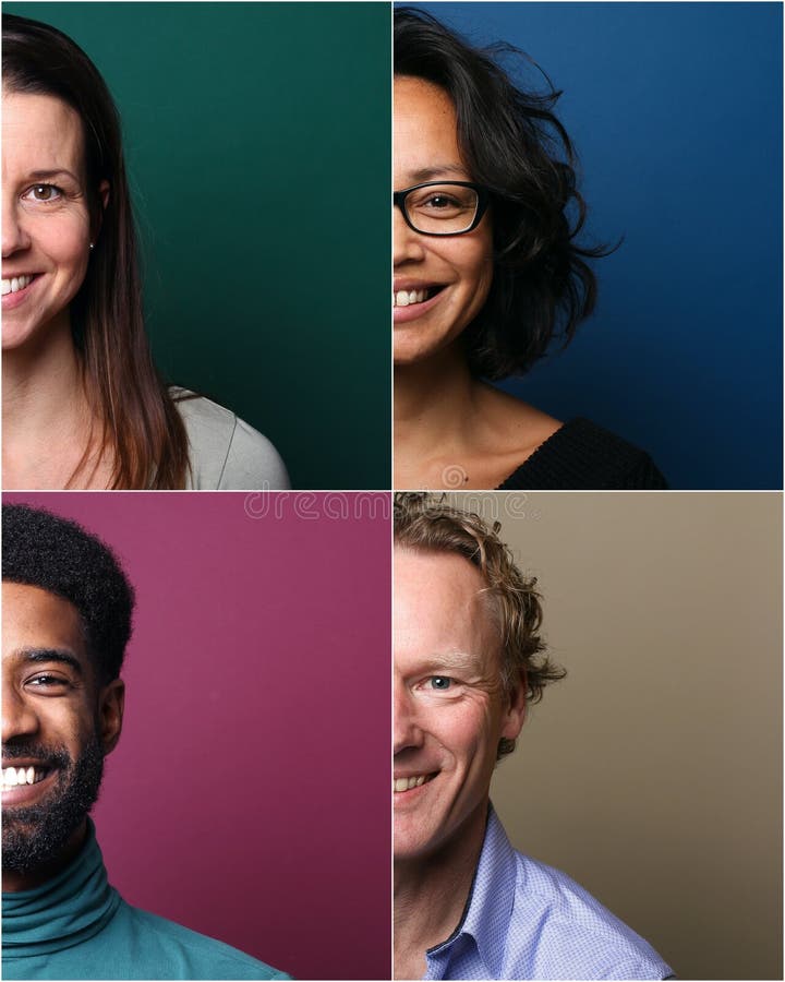 Group of People in a Collage Stock Photo - Image of concentrated ...