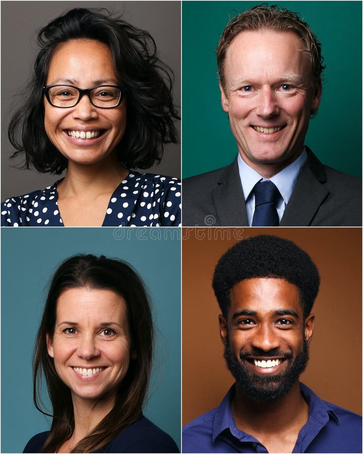 Group of People in a Collage Stock Image - Image of male, stern: 239703703