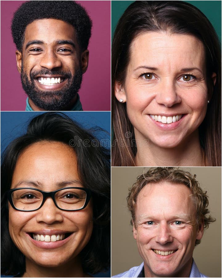 Group of People in a Collage Stock Image - Image of stern, unnerve ...