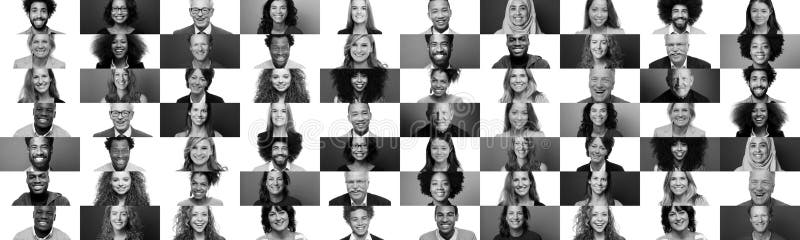 Group of People in a Collage Stock Photo - Image of serious, asian ...