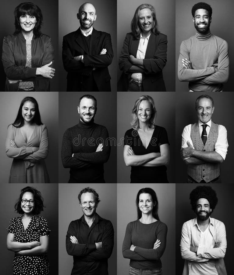 Group of People in a Collage Stock Photo - Image of overexcited ...