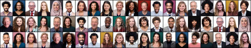 Group of People in a Collage Stock Photo - Image of happy, attentively ...
