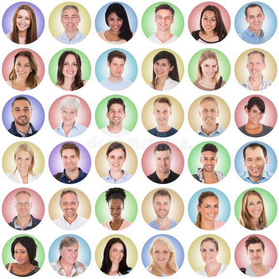 Group of People on Colored Background Stock Image - Image of modern ...