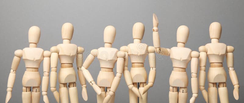 Group of People Communicate and Ask Questions, Solving Problem. Raised ...