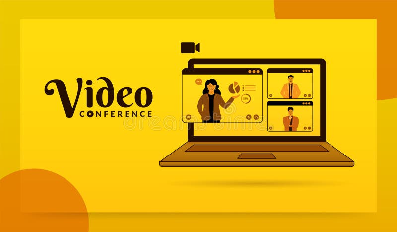 Group of People on Computer Screen Taking Together, Video Conferencing ...