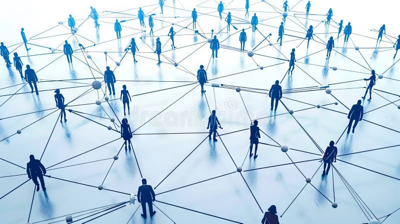 A Group of People Connected by Lines Stock Image - Image of stand ...