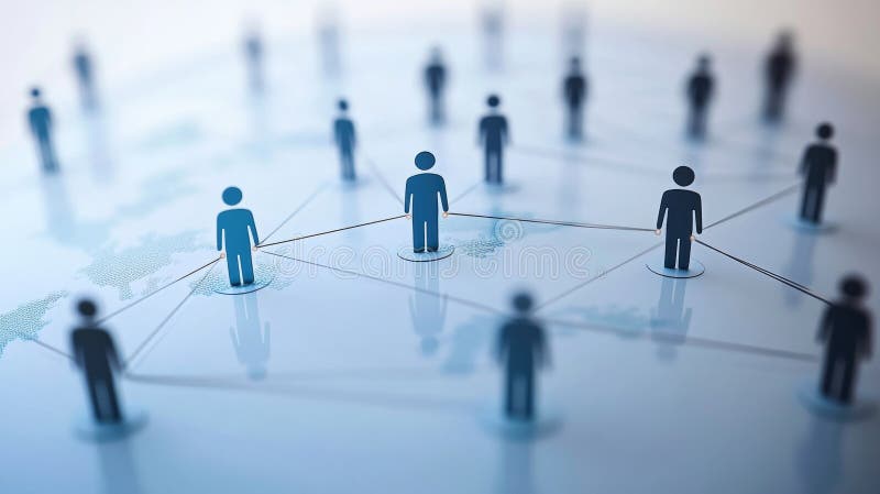 A Group of People Connected by a Network Stock Illustration ...
