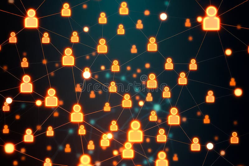 Group of People are Connected by a Network of Lines Stock Image - Image ...