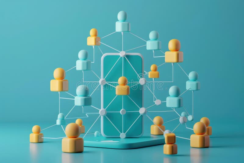 A Group of People are Connected To Each Other in a Network. Concept of ...