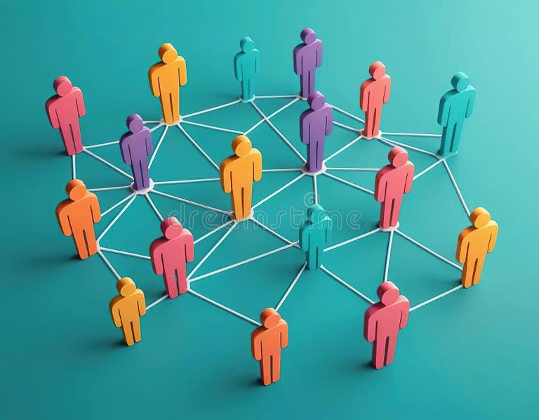 A Group of People are Connected by a Web of Strings Ai Generated Stock ...